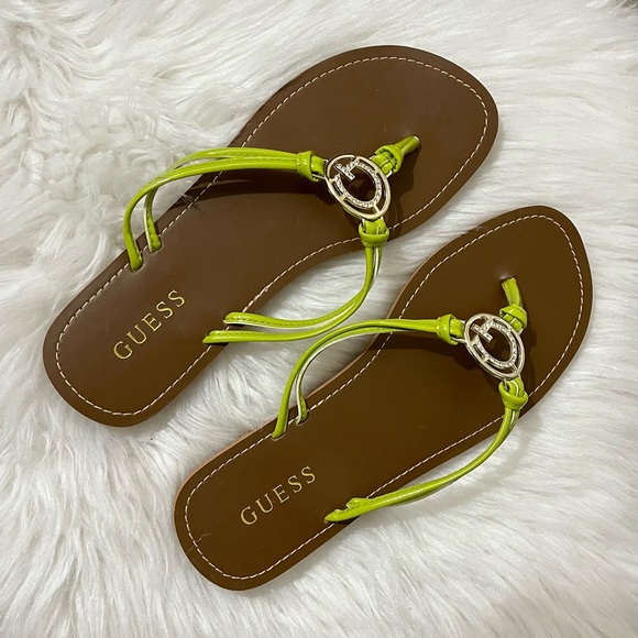 Guess | Shoes | Guess Sandals With Rhinestones On Logo Size 8 Mint ...
